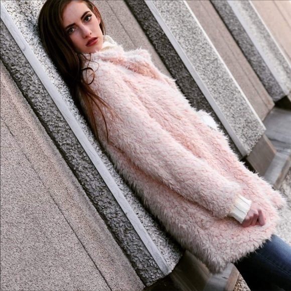 Jackets & Coats | Blush Colored Shag Jacket Trending Now Rare | Poshmark